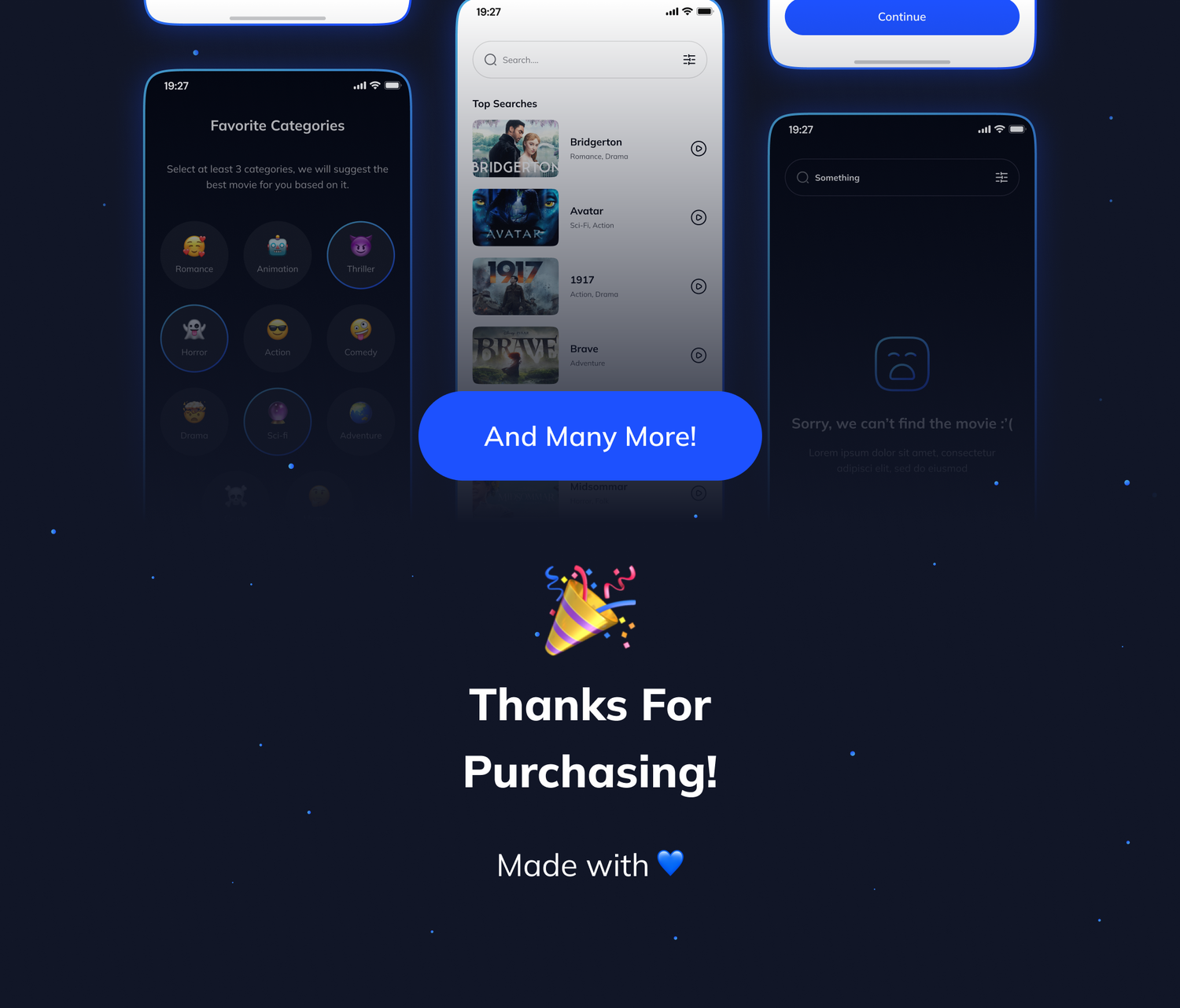 4598 90屏手机在线影院电影流媒体用户界面app设计UI套件 Movees – Movie Streaming Apps UI KIT@GOOODME.COM _ 果觅网（gooodme）